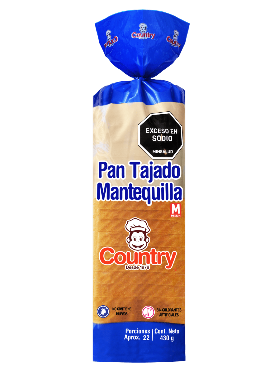 Pan tajado mantequilla 430g - Pan el country