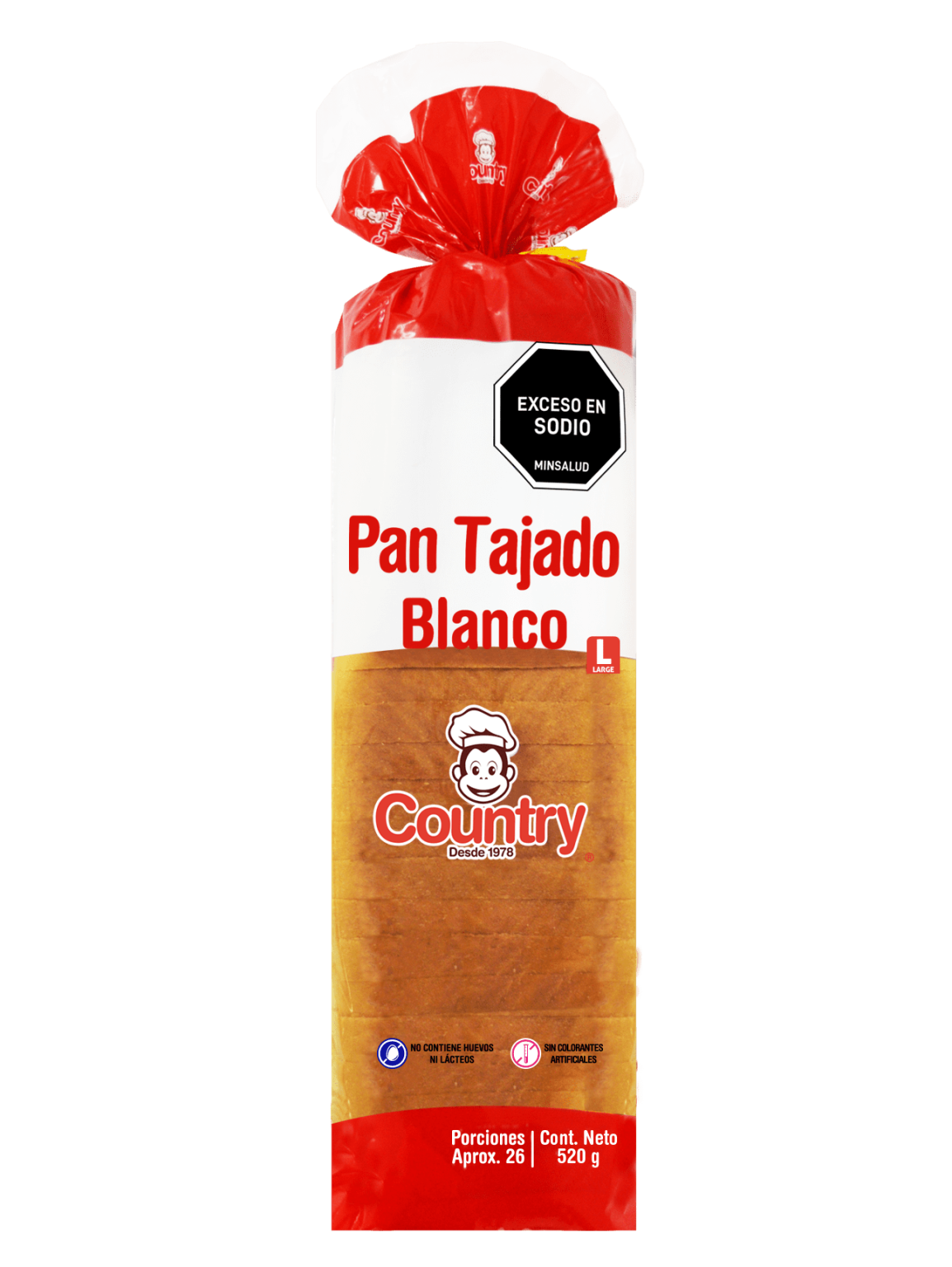 Pan Tajado blanco 520g - Pan el country