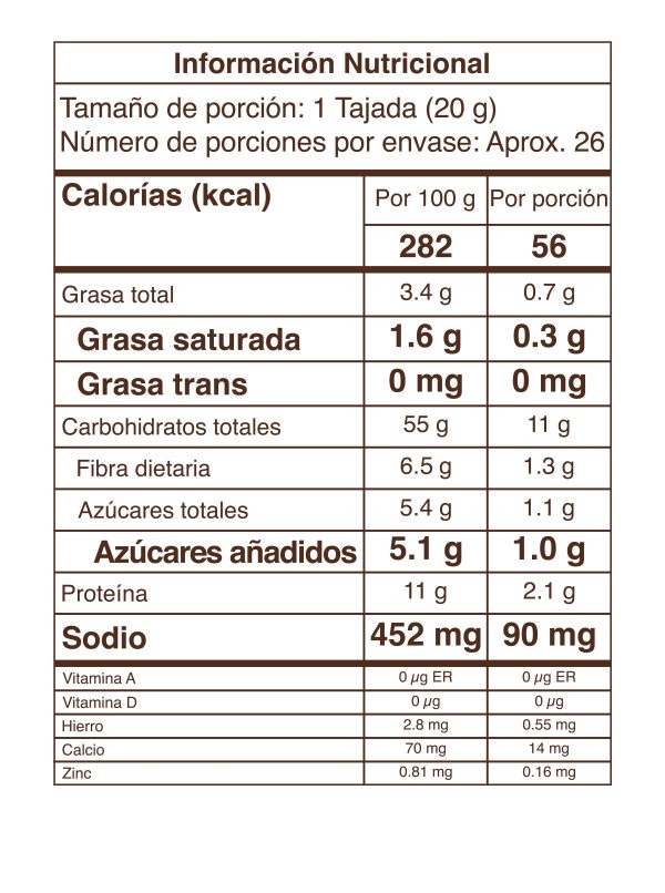 Pan tajado 100% integral 520g - Pan el country